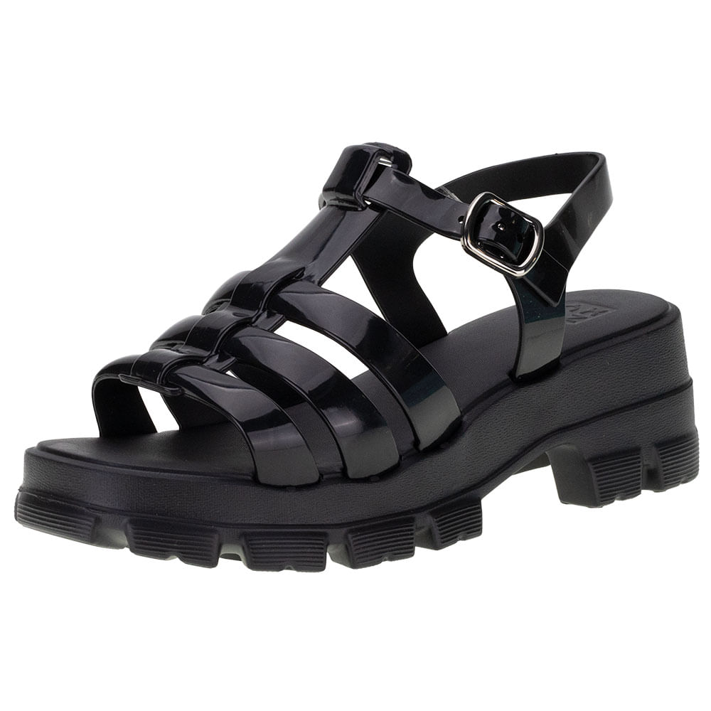 Sandália Feminina Tratorada Power Zaxy - 18841 PRETO - cloviscalcados