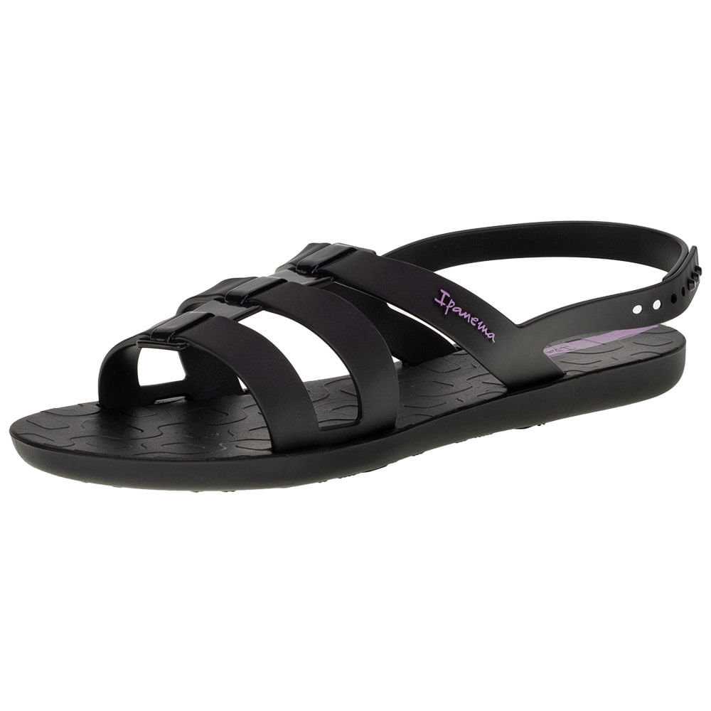 Sandália Feminina Rasteira Go Style Ipanema - 27174 PRETO - cloviscalcados