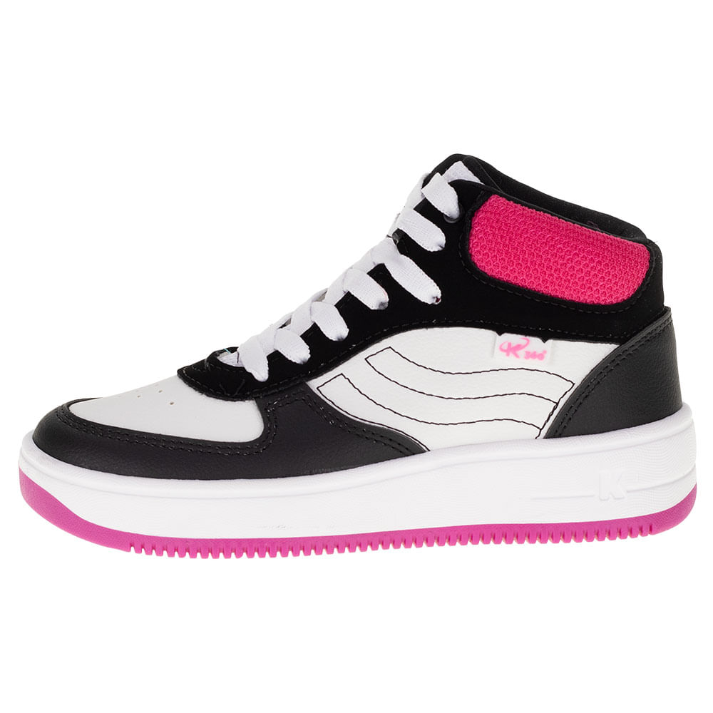Tênis Infantil Cano Alto Nova York Kidy - 1401067 PRETO/ROSA ...