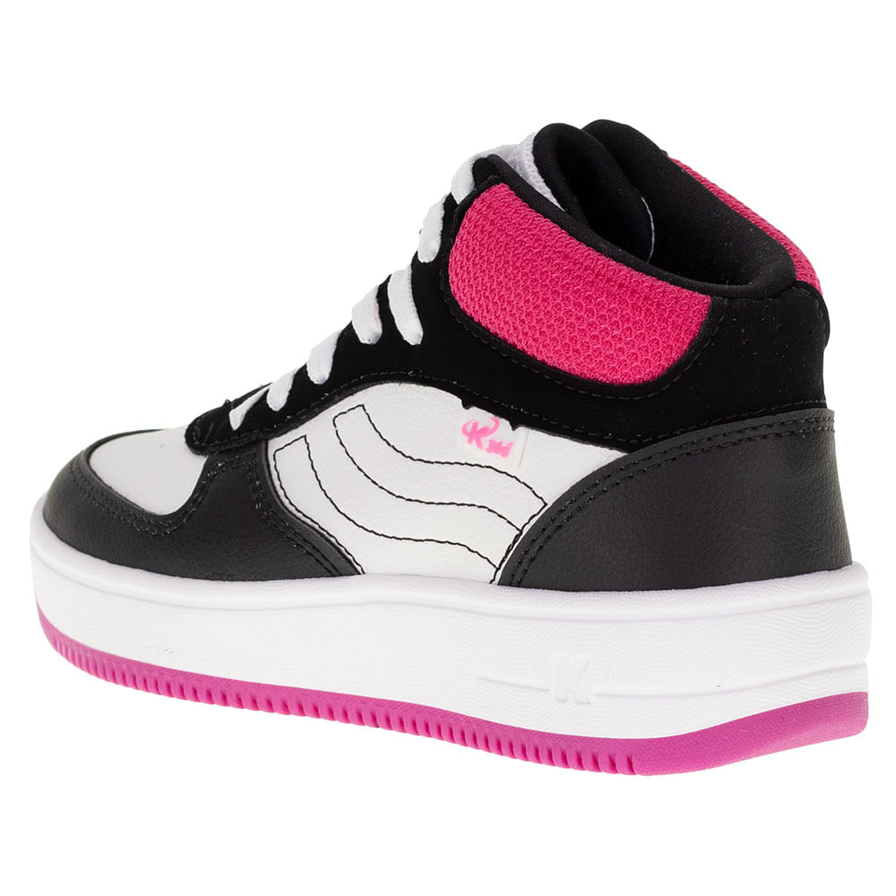 Tênis Infantil Cano Alto Nova York Kidy - 1401067 PRETO/ROSA ...