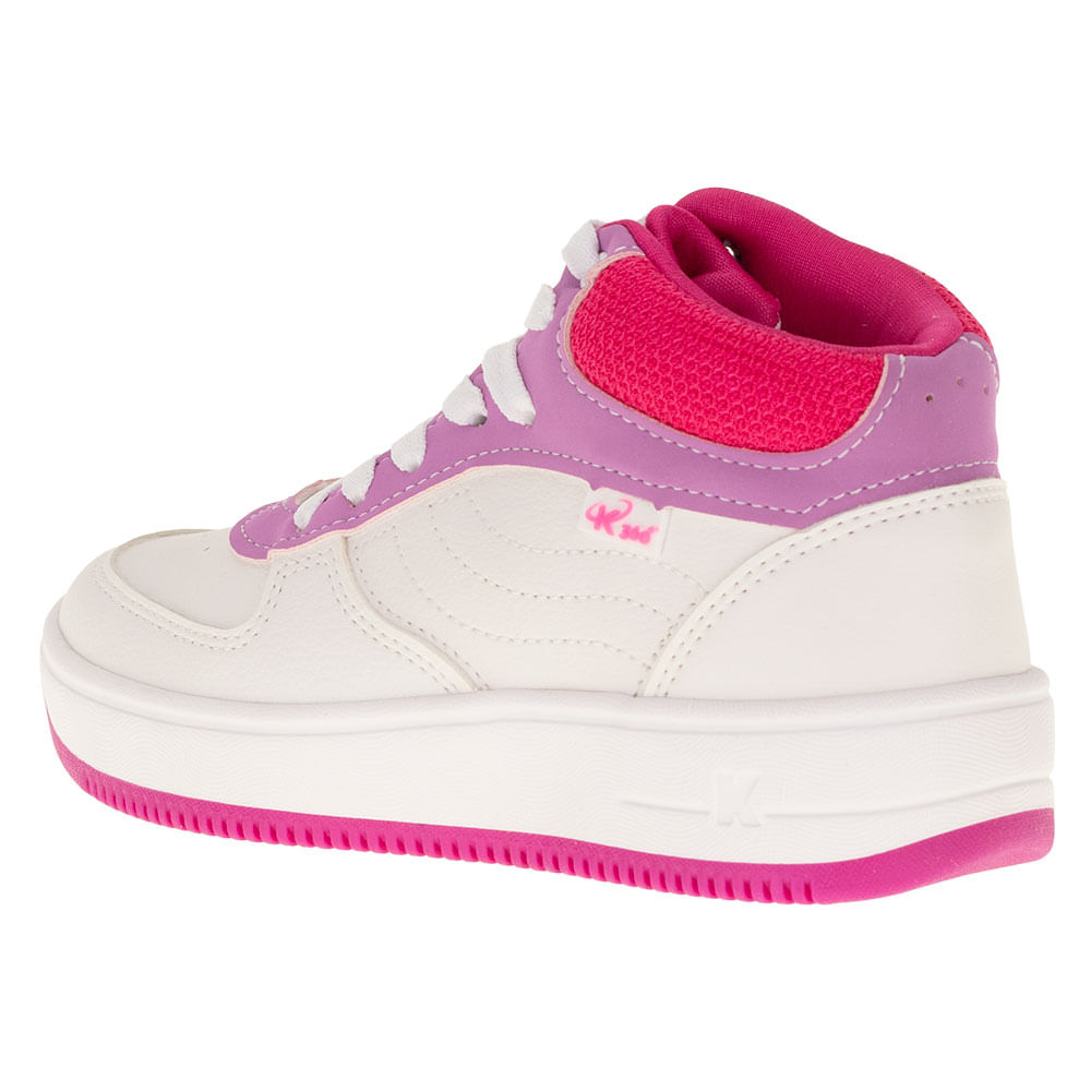 Tênis Infantil Cano Alto Nova York Kidy - 1401067 BRANCO/ROSA ...