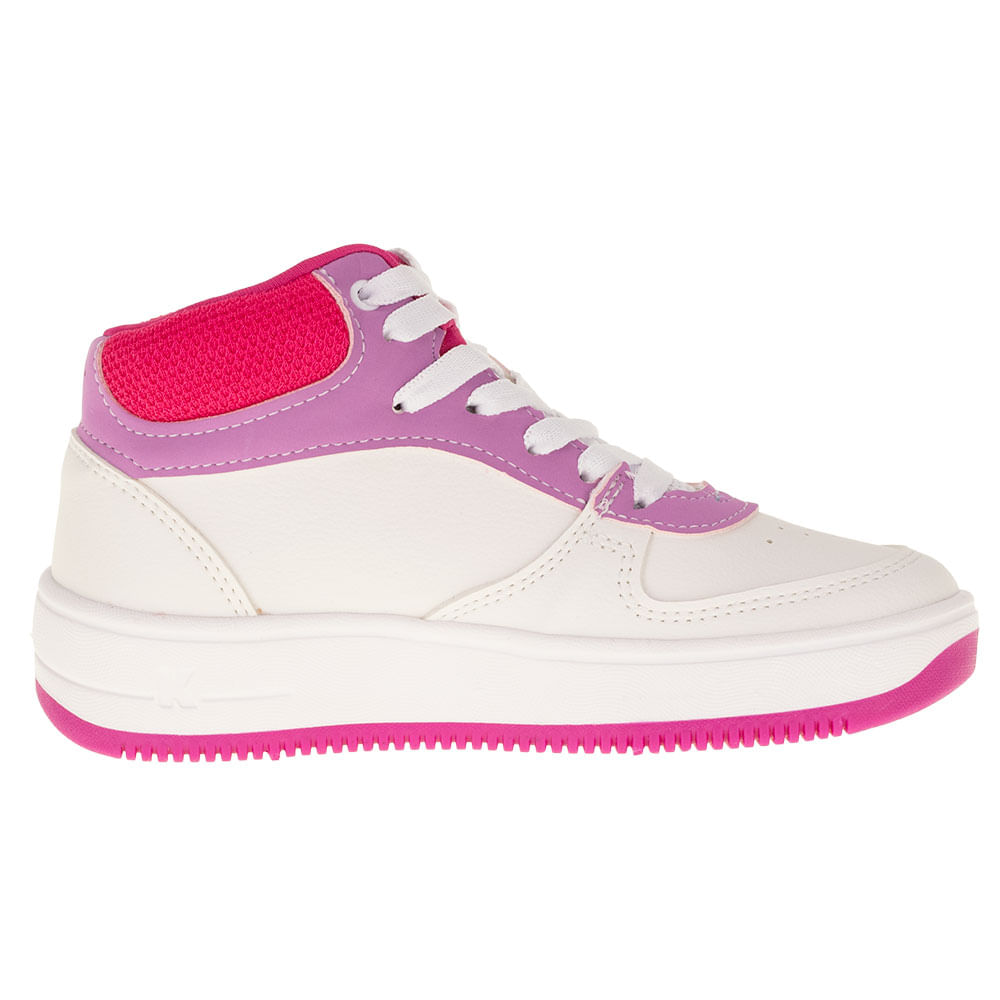 Tênis Infantil Cano Alto Nova York Kidy - 1401067 BRANCO/ROSA ...