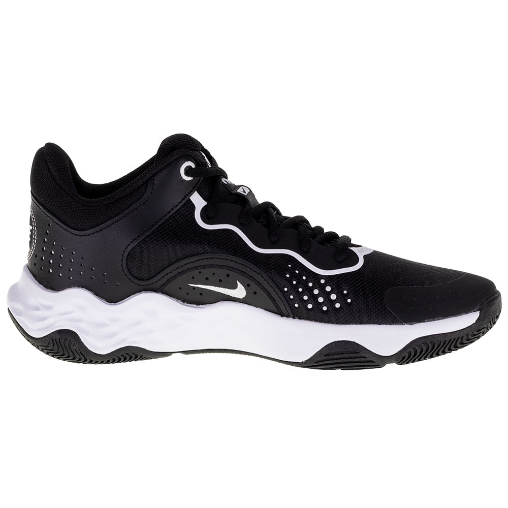 Tênis Masculino Fly By Mid 3 Nike - DD9311 PRETO/BRANCO - cloviscalcados