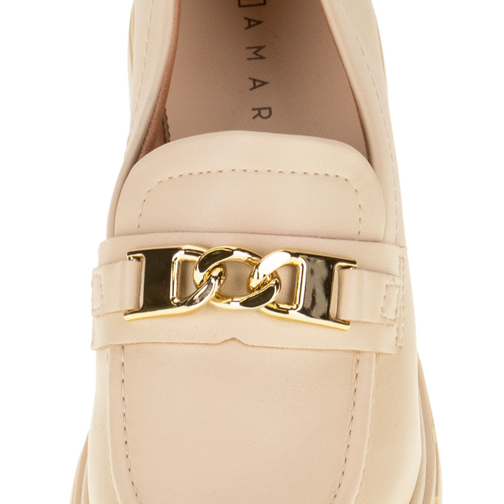 Mocassim Feminino Salto Grosso Ramarim - 2312103 NATURAL - cloviscalcados