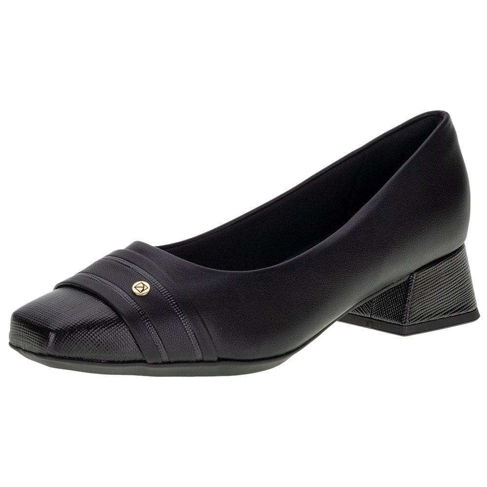 Sapato Feminino Salto Grosso Piccadilly - 160056 PRETO - cloviscalcados