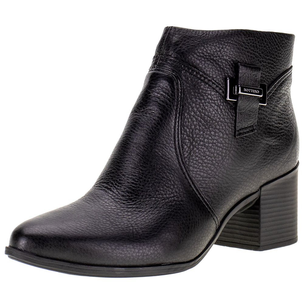 Bota Feminina Cano Baixo Bottero - 346902 PRETO 01 - cloviscalcados