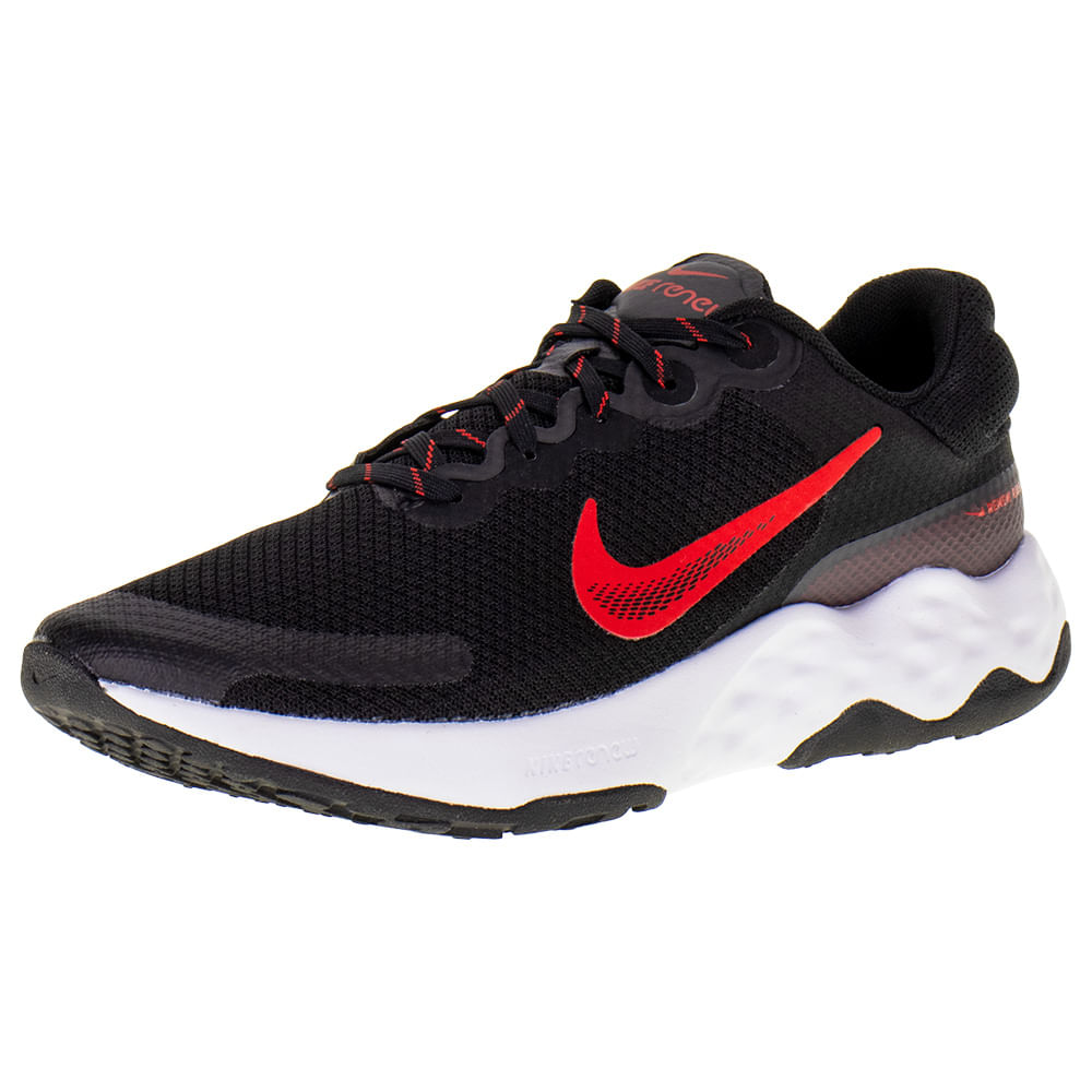 Tênis Masculino Renew Ride 3 Nike - DC8185 PRETO/VERMELHO - cloviscalcados